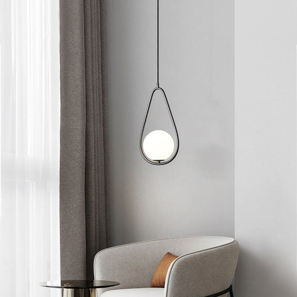 Pendul RFAN, Model ZM82, cu Abajur, 1 X E14, Inaltime Reglabila, Negru ...