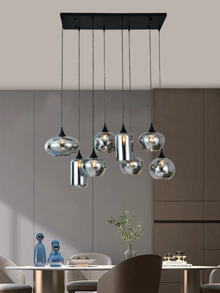 Pendul RFAN, Model 78030-8, Cu 8 Abajururi, 8 x E27, Inaltime Reglabil ...