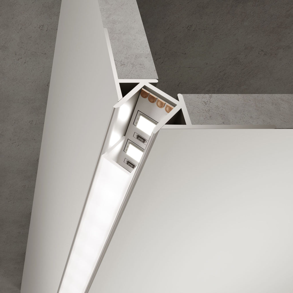 Profil LED Incastrat, Colt Exterior, Lungime 2m, Aluminiu – RFAN LED